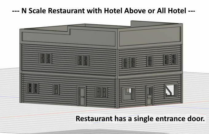 🏨 N Scale Hotel or Restaurant with Sleeping Rooms Above....・Free 3D ...