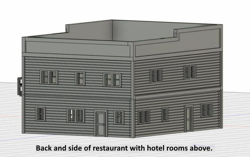 🏨 N Scale Hotel or Restaurant with Sleeping Rooms Above....・Free 3D ...