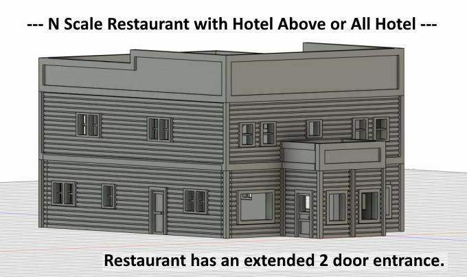 🏨 N Scale Hotel or Restaurant with Sleeping Rooms Above....・Free 3D ...