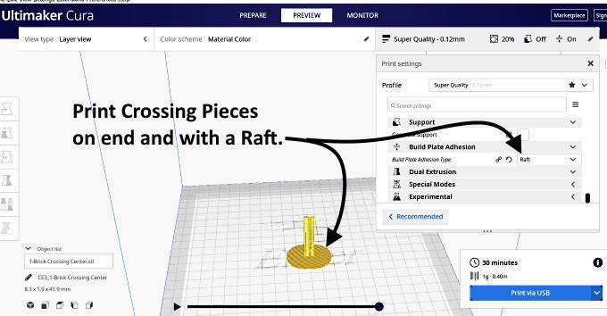 🧱 N Scale - Brick Crossing....・Free 3D File for ・Cults