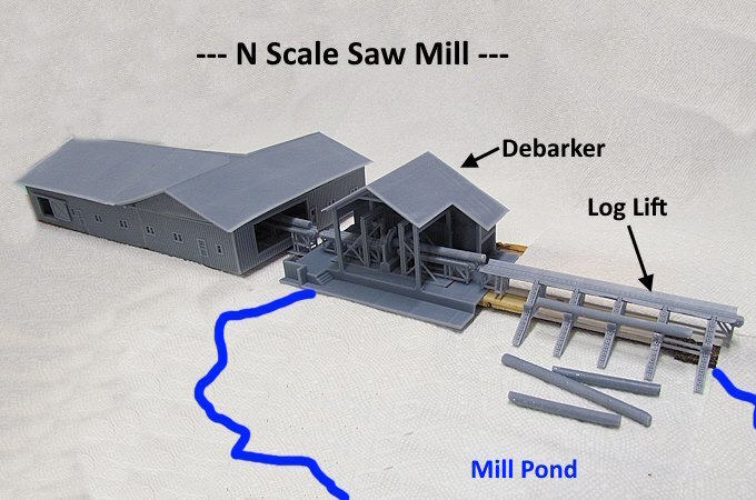 Free 3D file N Scale Sawmill Mill Pond Lift & Debarker Building.... 🏗️ ...