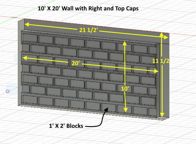 🦶 N Scale - 10 Foot X 20 Foot Stone Wall Sections・Free 3D File for ・Cults