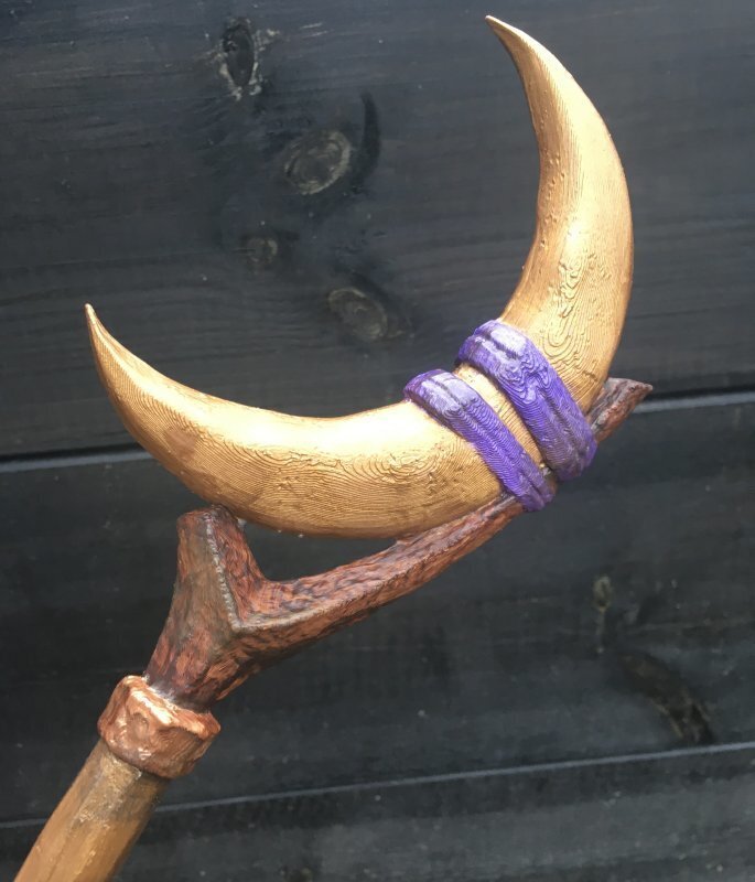 🌙 Khajiiti Moon Staff 70 cm・Free STL File for 3D printing・Cults