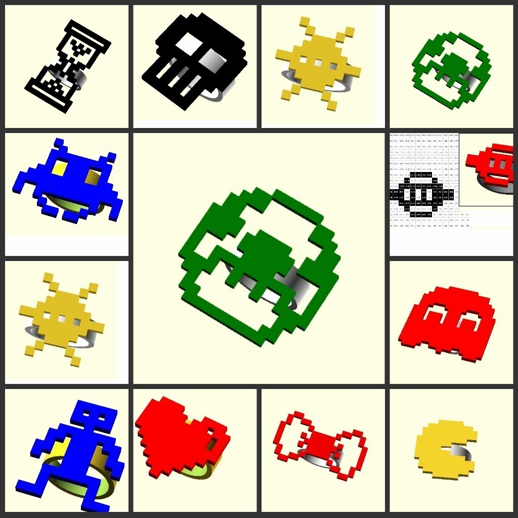 Free 3d File Customizable Pixel Art Ring Design Your Own 🎨 ・3d Print