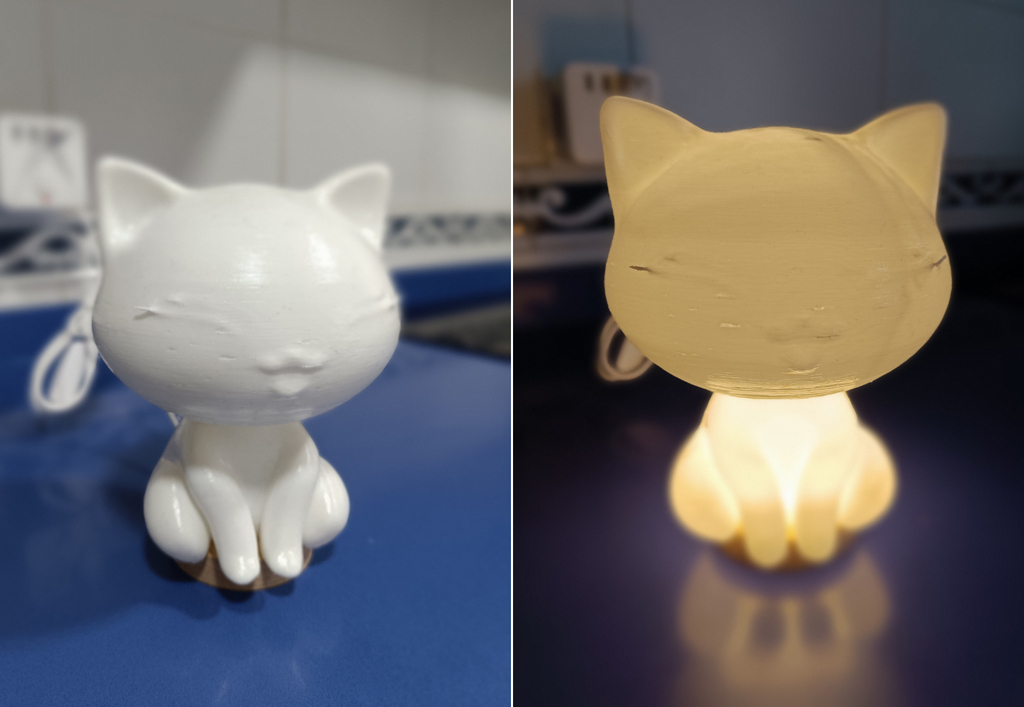 🐱 Kitty cat lamp・Free 3D File for ・Cults