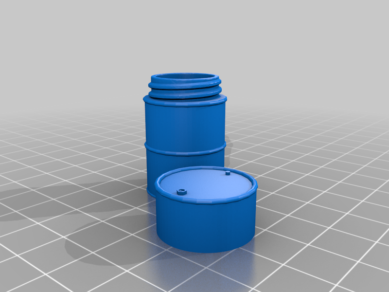 🛢️ Scale 55-Gallon Oil Drum Stash Container・Free 3D File for ・Cults