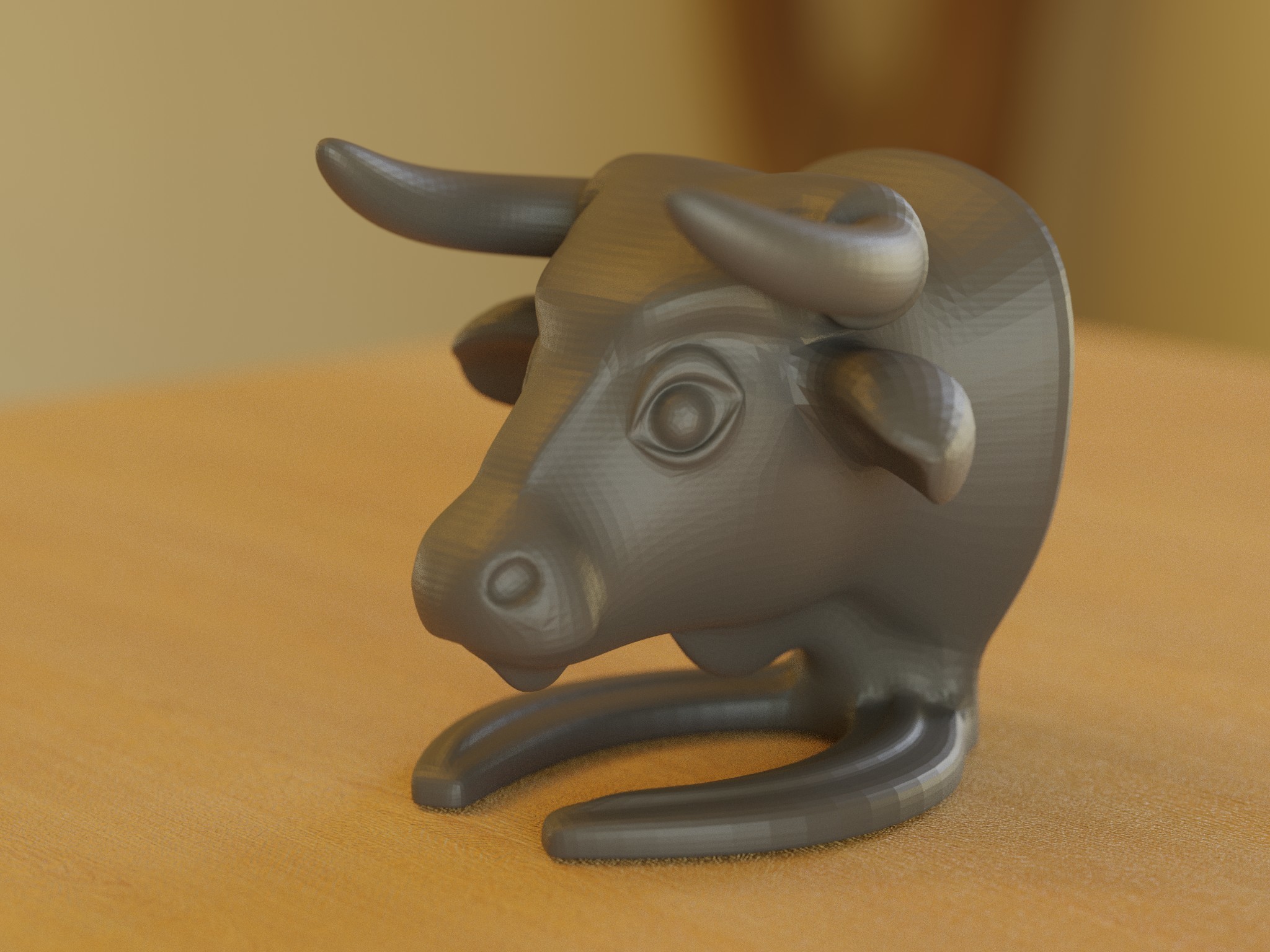 STL file bull head statue on stand [HIGH-POLY] 🐂 ・Model to download and ...