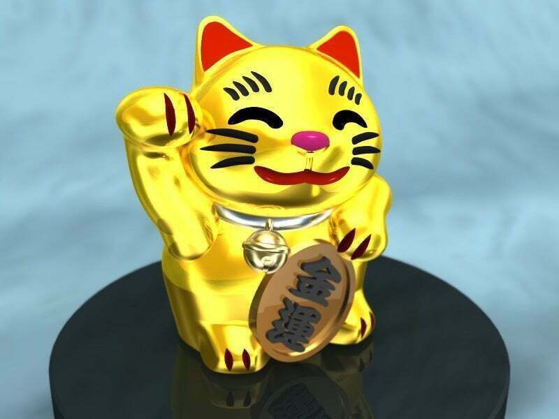 Free STL file maneki-neko -money cat- 💰 ・Design to download and 3D ...