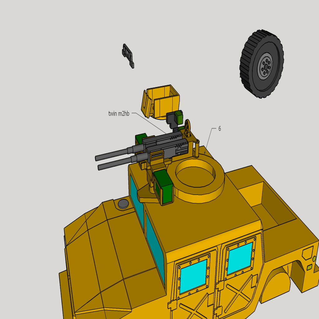 🎨 humvee twin mounted m2hb for 30mm・Free 3D File for ・Cults