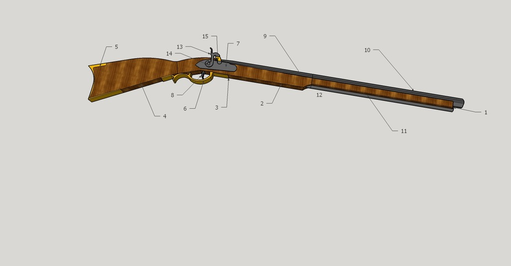 🔫 musket 1/4/ scale・Free 3D File for ・Cults