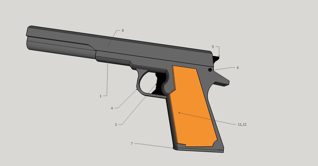 👽 1911 javelina "7"・Free 3D File for ・Cults