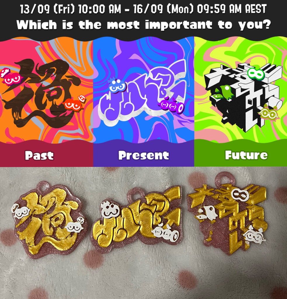 Free 3D file Splatoon 3 Final Fest keychains (past, present, future) 💝 ...