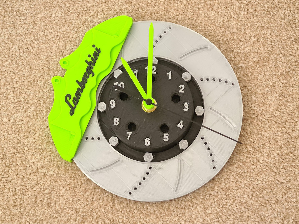 🕰️ Lamborghini Disc Brake Wall Clock・Free 3D File for ・Cults