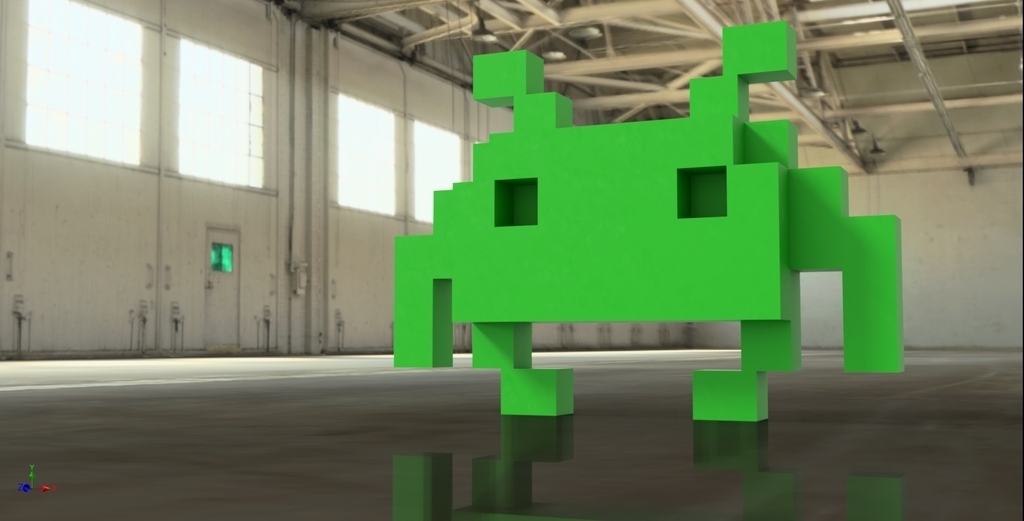 🛰 3D Space Invader・Free 3D File for ・Cults