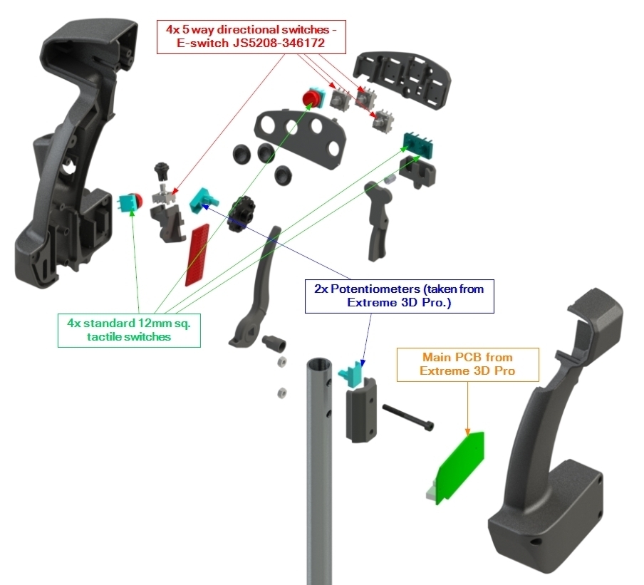 🕹️ Custom joystick - Extreme 3D Pro conversion・Free 3D File for ・Cults