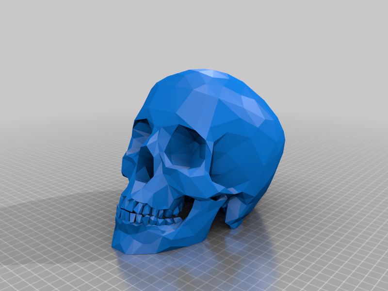 💀 Low Poly Skull・Free 3D File for ・Cults