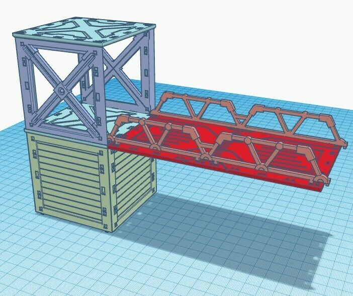 🌉 3" cube Sci-fi modular terrain 15 - bridges/walkways・Free 3D File for ...