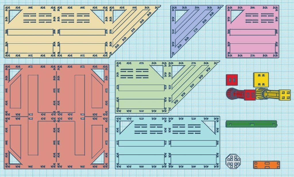 🛬 3" cube Sci-fi modular terrain 5 - landing pad・Free 3D File for ・Cults