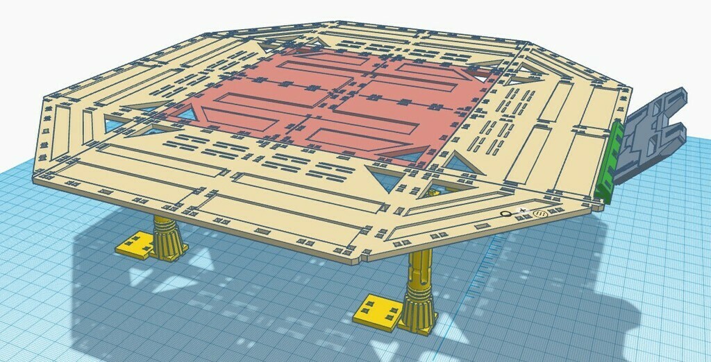 🛬 3" cube Sci-fi modular terrain 5 - landing pad・Free 3D File for ・Cults