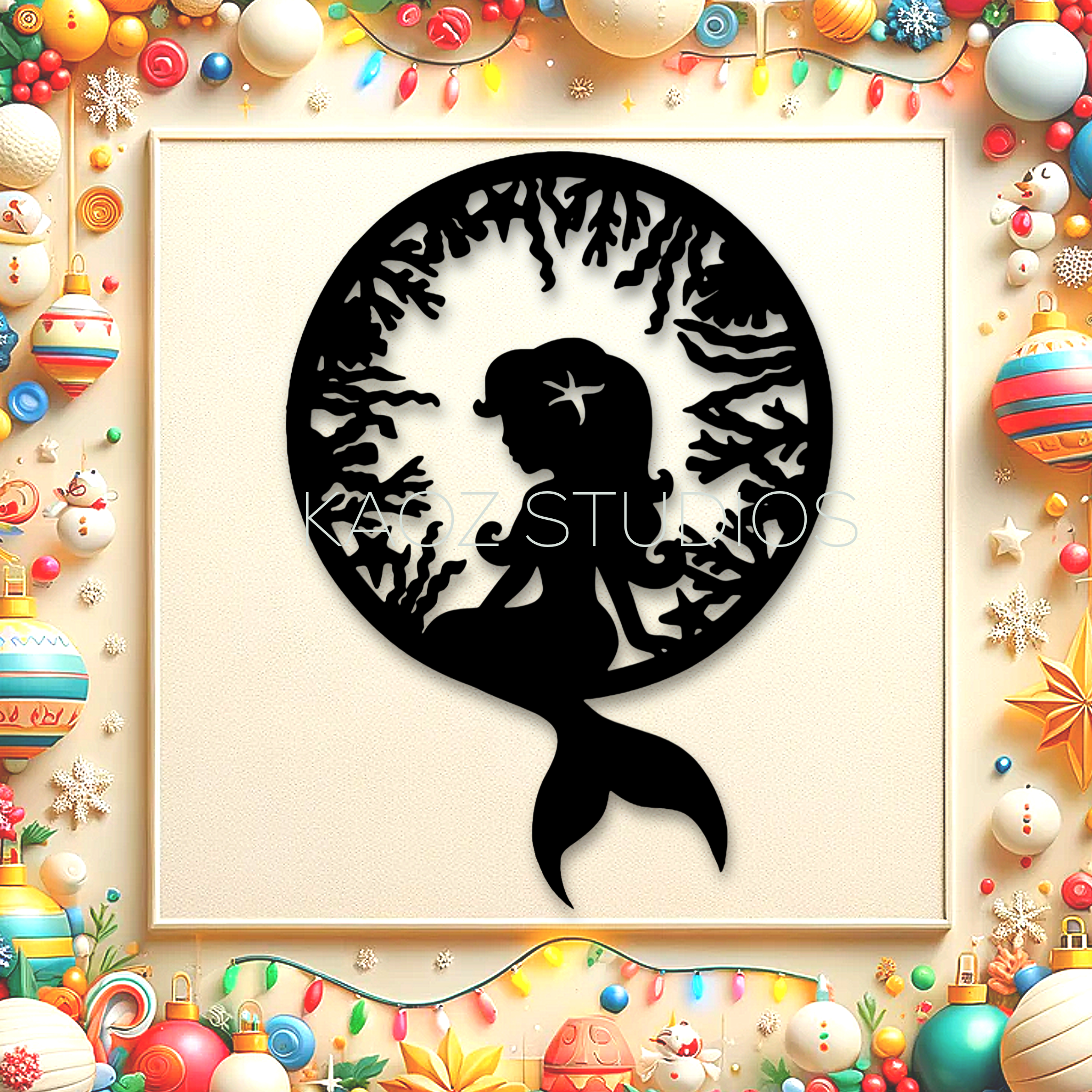 🧜‍♀️ mermaid wall art underwater decor wall decoration ocean 2d art ...