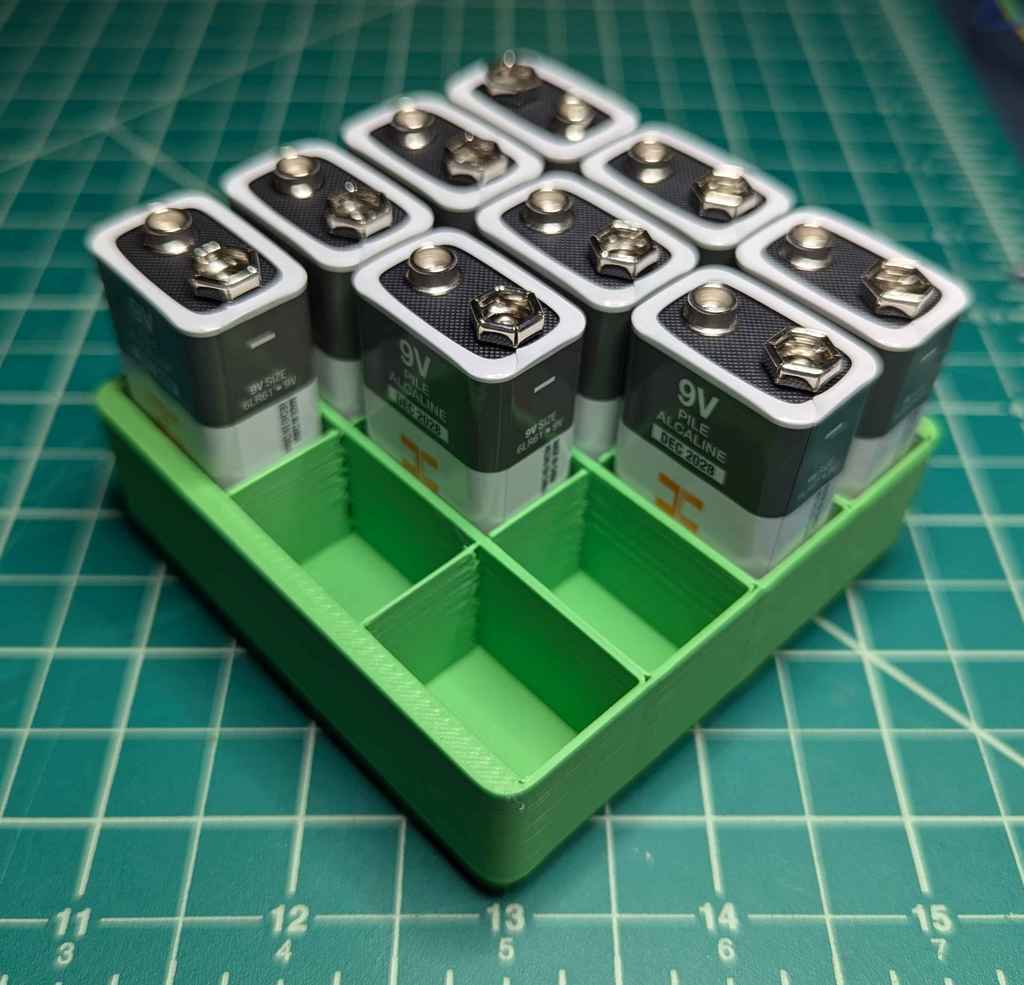 🔋 9V Battery Holder - Gridfinity 2x2x4・Free 3D File for ・Cults