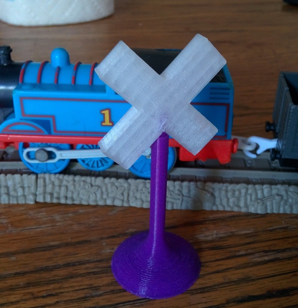 3D printed Railroad Crossing Sign - Thomas Track・Cults