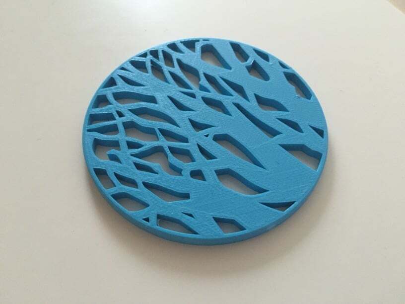 3D printable Tree silhouette coaster・Cults