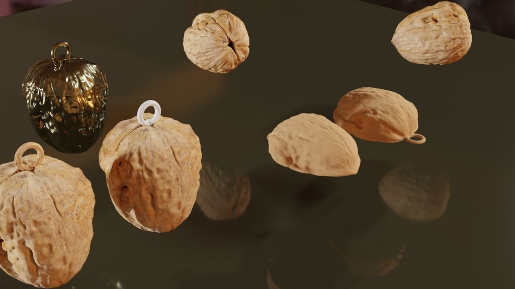 🎄 Gilded Walnut Christmas Decoration・Free STL File for 3D printing・Cults