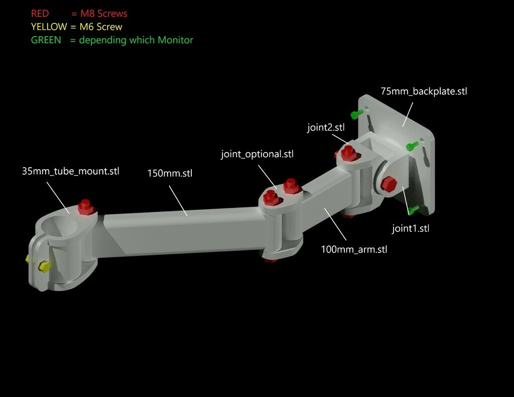💪 VESA Monitor Arm・Free 3D File for ・Cults