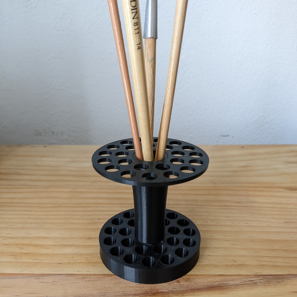 🎨 Circular Paint Brush & Pencil Holder・Free STL File for 3D printing・Cults