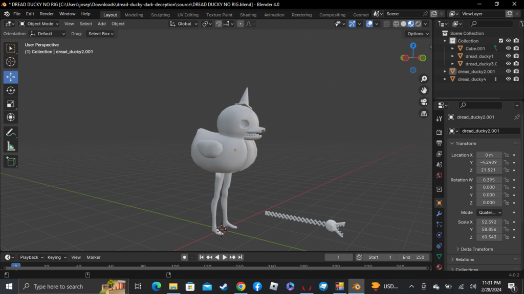 🦸 Dark Deception Articulated Dread Ducky Figure (Print In Place Jaw ...