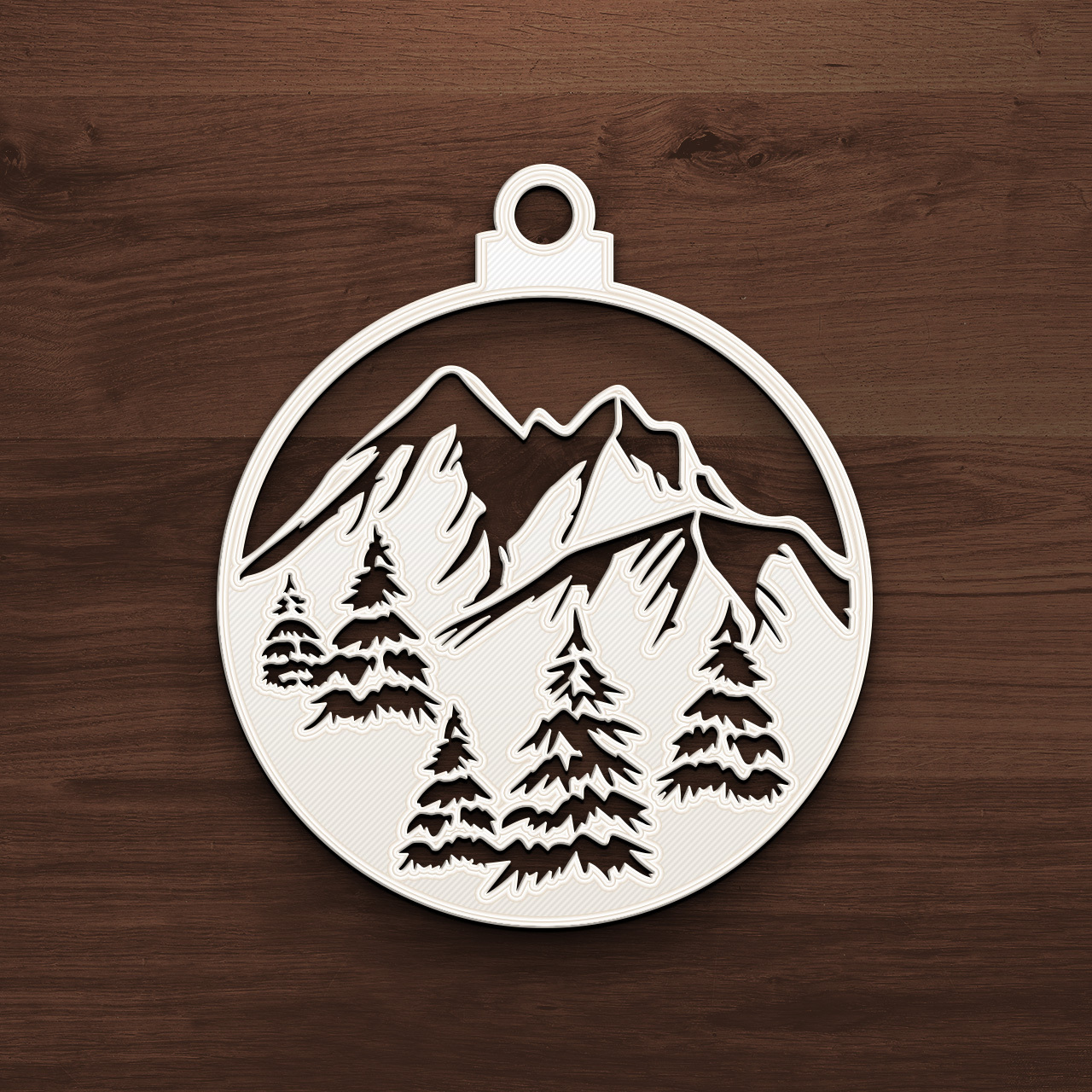 ⛰️ Mountain Scene Christmas Ornament - Winter Landscape Decor・ 3D File ...