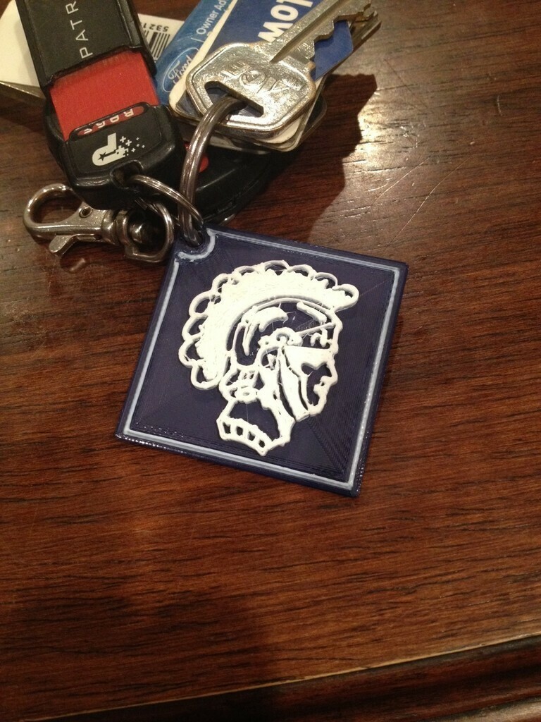 🔑 Trojan Head Key Chain・Free 3D File for ・Cults