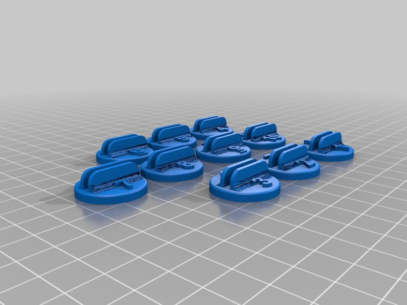🎲 Pathfinder Pawn Bases Numbered 1 to 10・Free 3D File for ・Cults