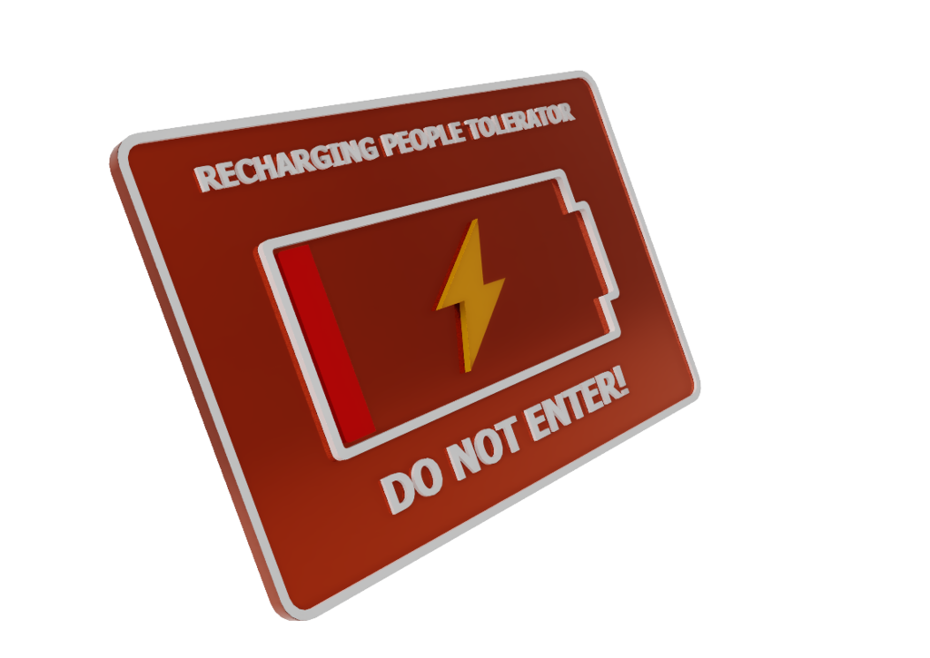 Free STL file Sign for Introverts & HSPs 🚪 ・Object to download and to ...