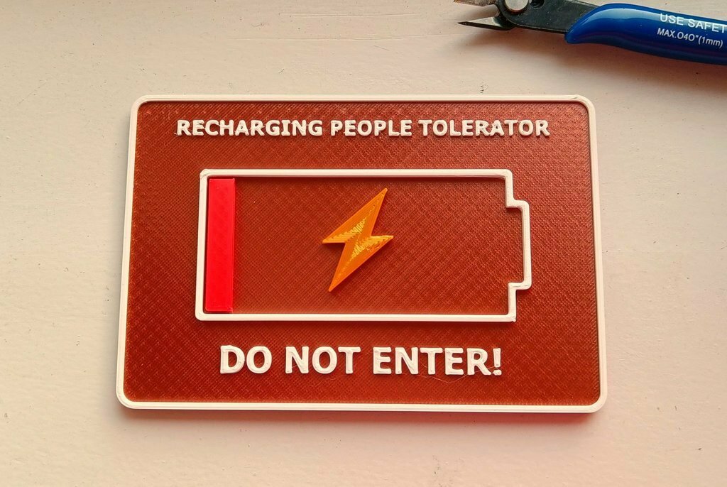 Free STL file Sign for Introverts & HSPs 🚪 ・Object to download and to ...