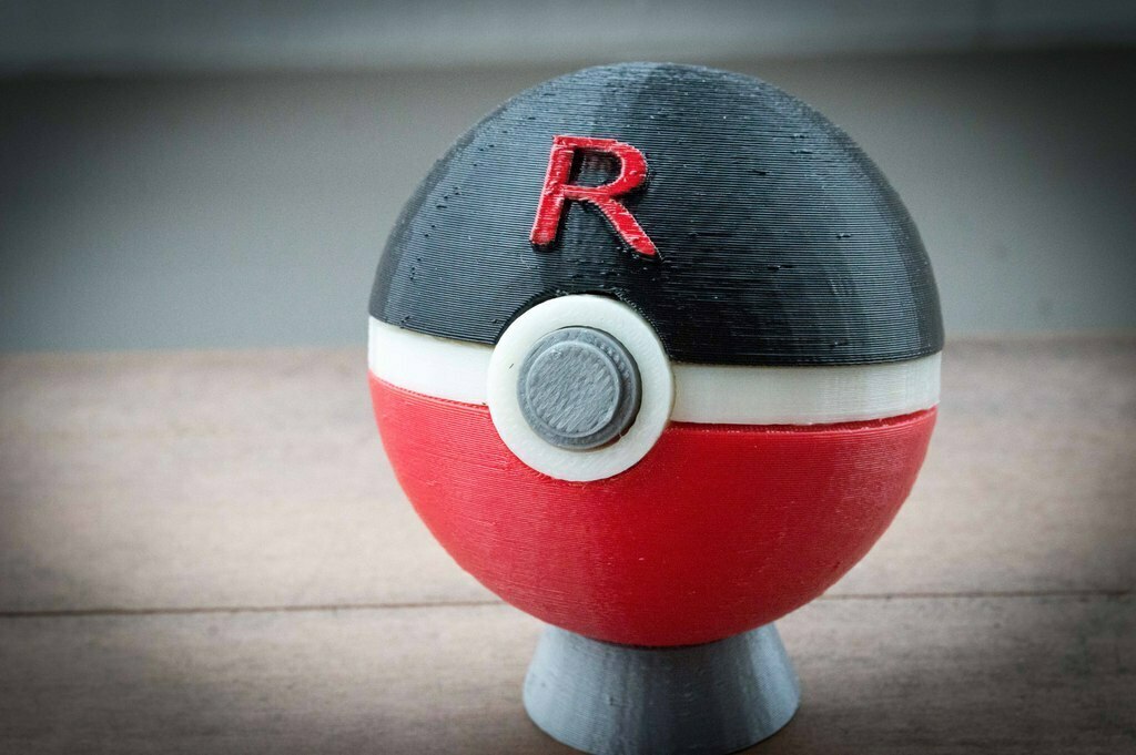 🚀 Team Rocket Rocketball Pokeball, with magnetic clasp・Free 3D File for ...