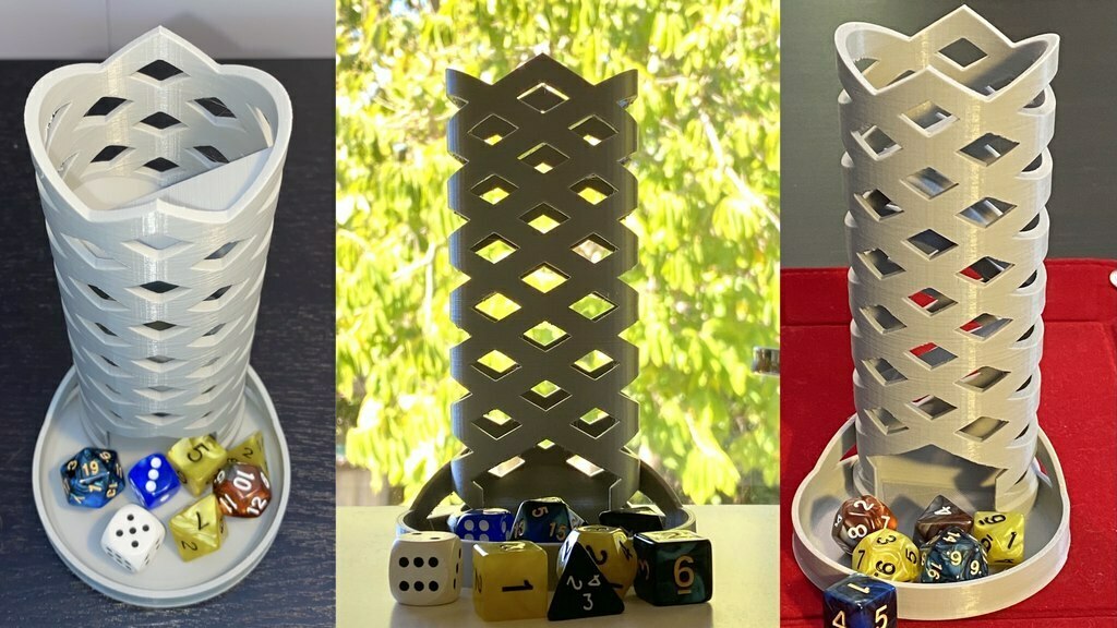 Criss Cross Dice Tower - Circular Remix・Free 3D File for ・Cults