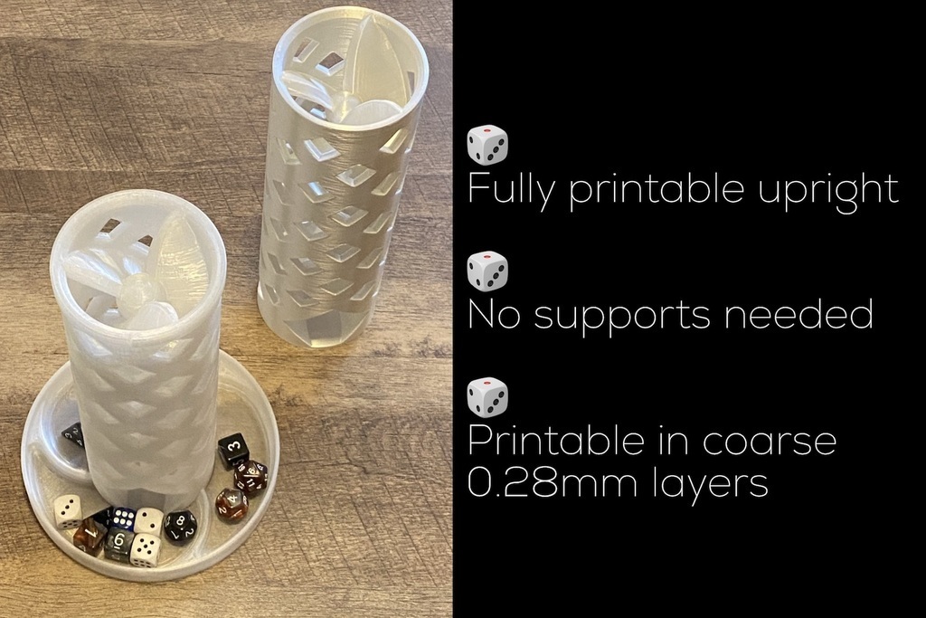 🎲 Dice Tower - Triple Helix / Spiral with Dice Tray・Free 3D File for ・Cults