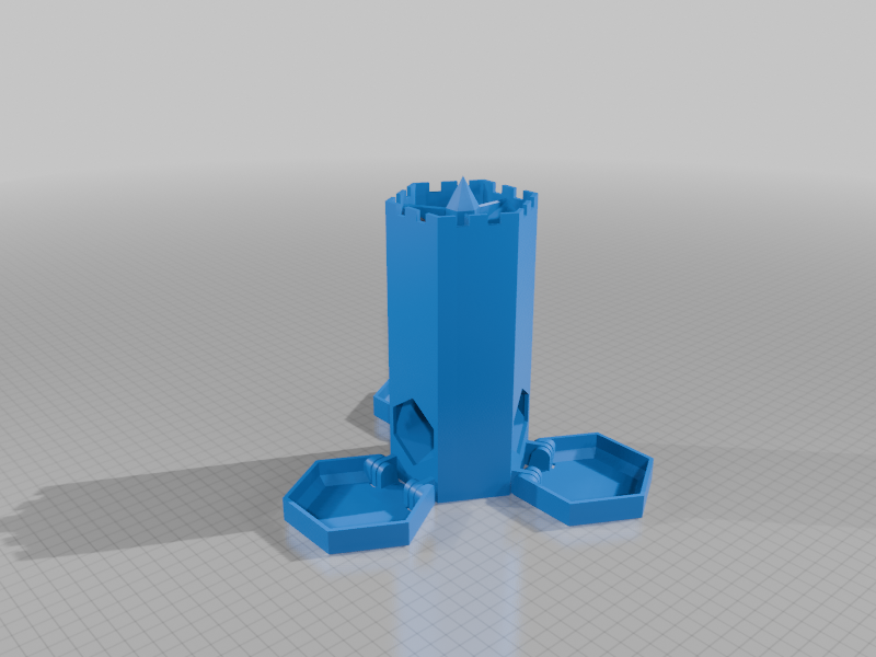 🏰 Folding Castle Hex Dice Tower (print in place)・Free STL File for 3D ...