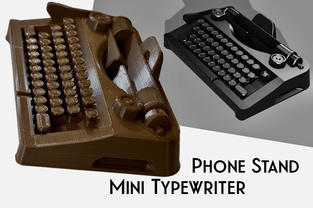 📞 Mini Typewriter - Phone Stand・Free 3D File for ・Cults