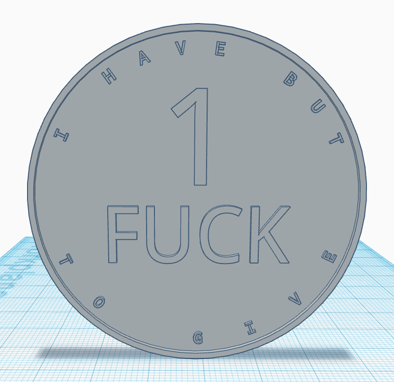 🪙 1 F*** Coin v2.0・ STL File for ・Cults