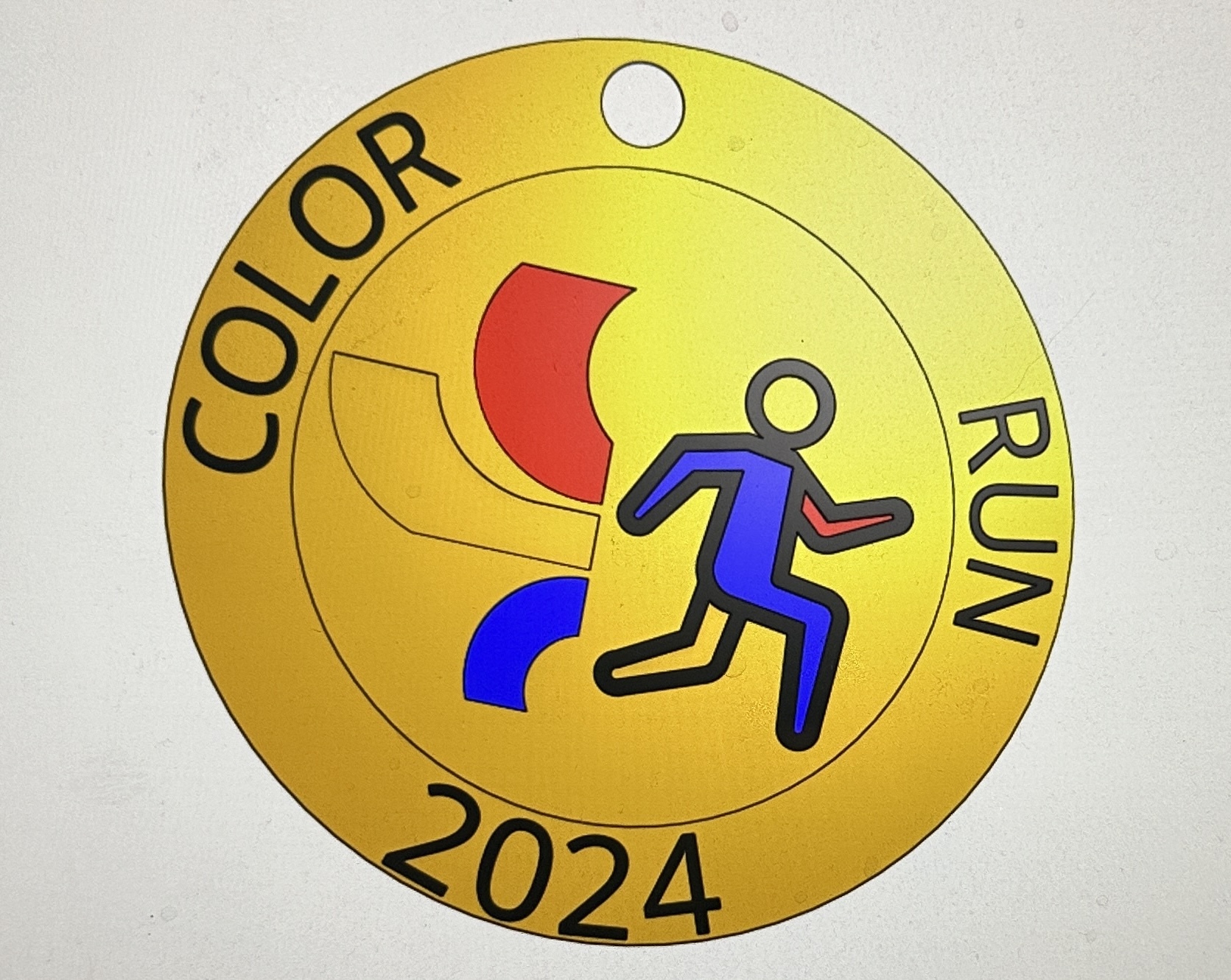 🎨 Color Run medal - badge - 5 color no AMS・Free STL File for 3D ...