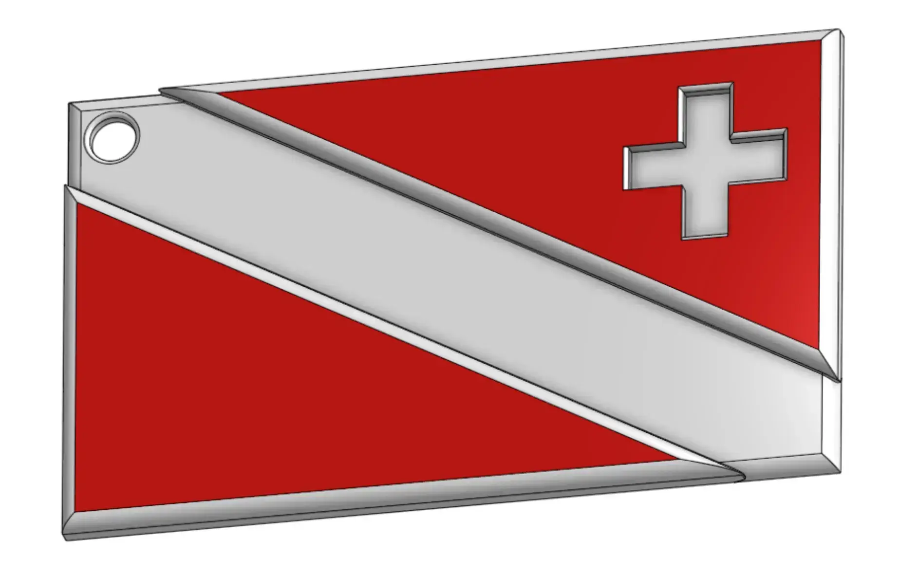 Free 3D file SCUBA flag DAN (Divers Alert Network) keychain, plaque 2 ...