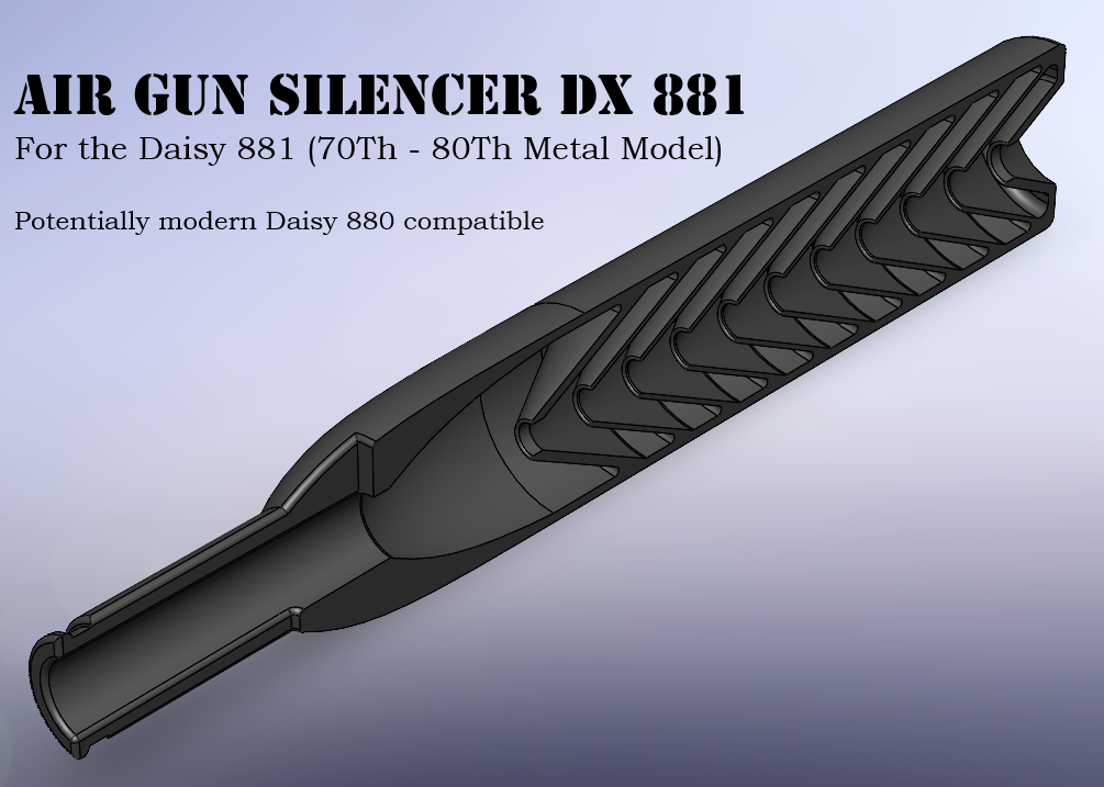 🔫 Air Gun Silencer DX 881 (Also for Daisy 880)・Free 3D File for ・Cults