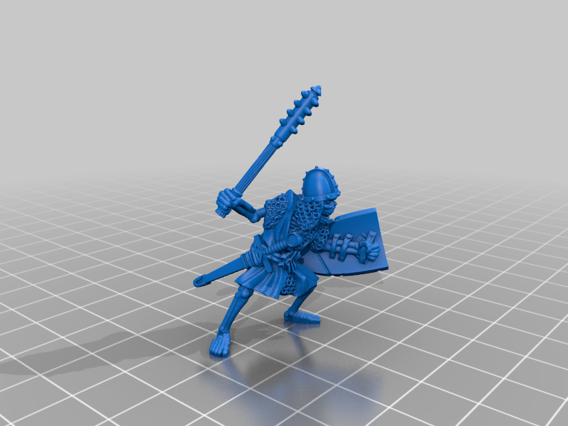 🆓 FREE STL - Undead with Knobbed Mace and Shield・Free 3D File for ・Cults