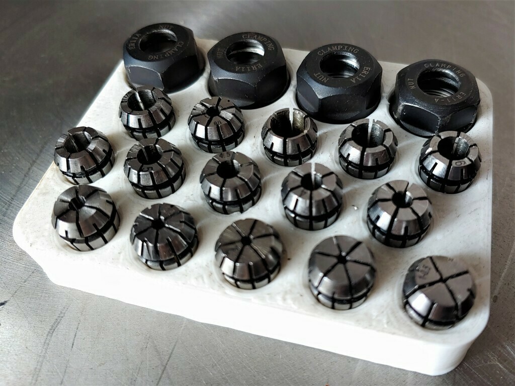 🔩 Compact ER11 Collet and Nut Stand 15pcs・Free STL File for 3D printing ...