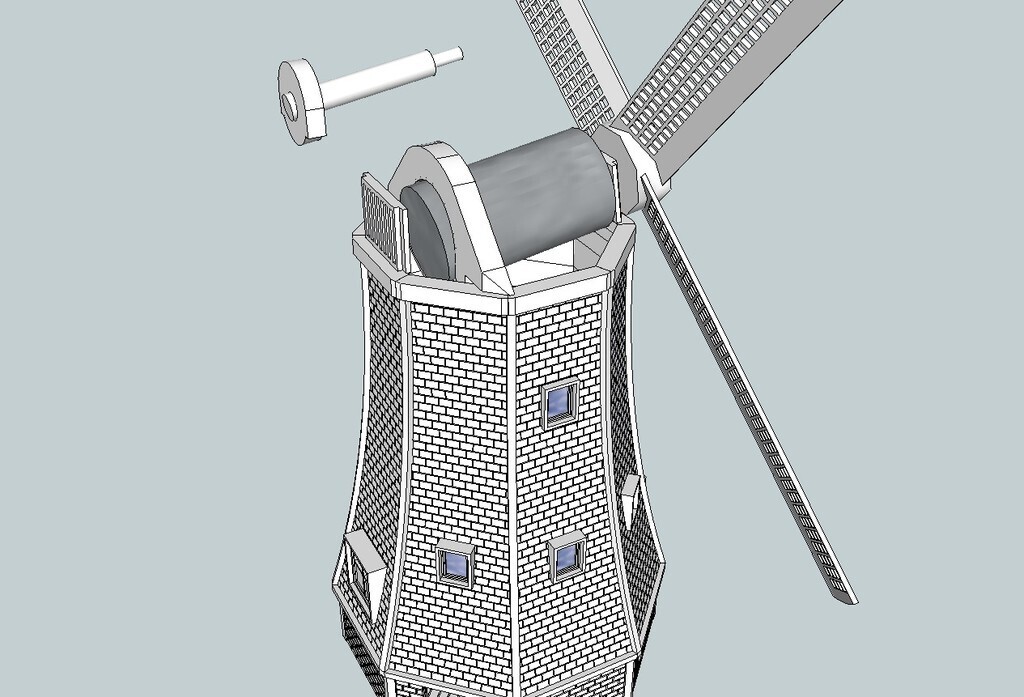 Free 3D file HO Scale Dutch Windmill with Optional Motor Drive 🏠 ・3D print design to download・Cults