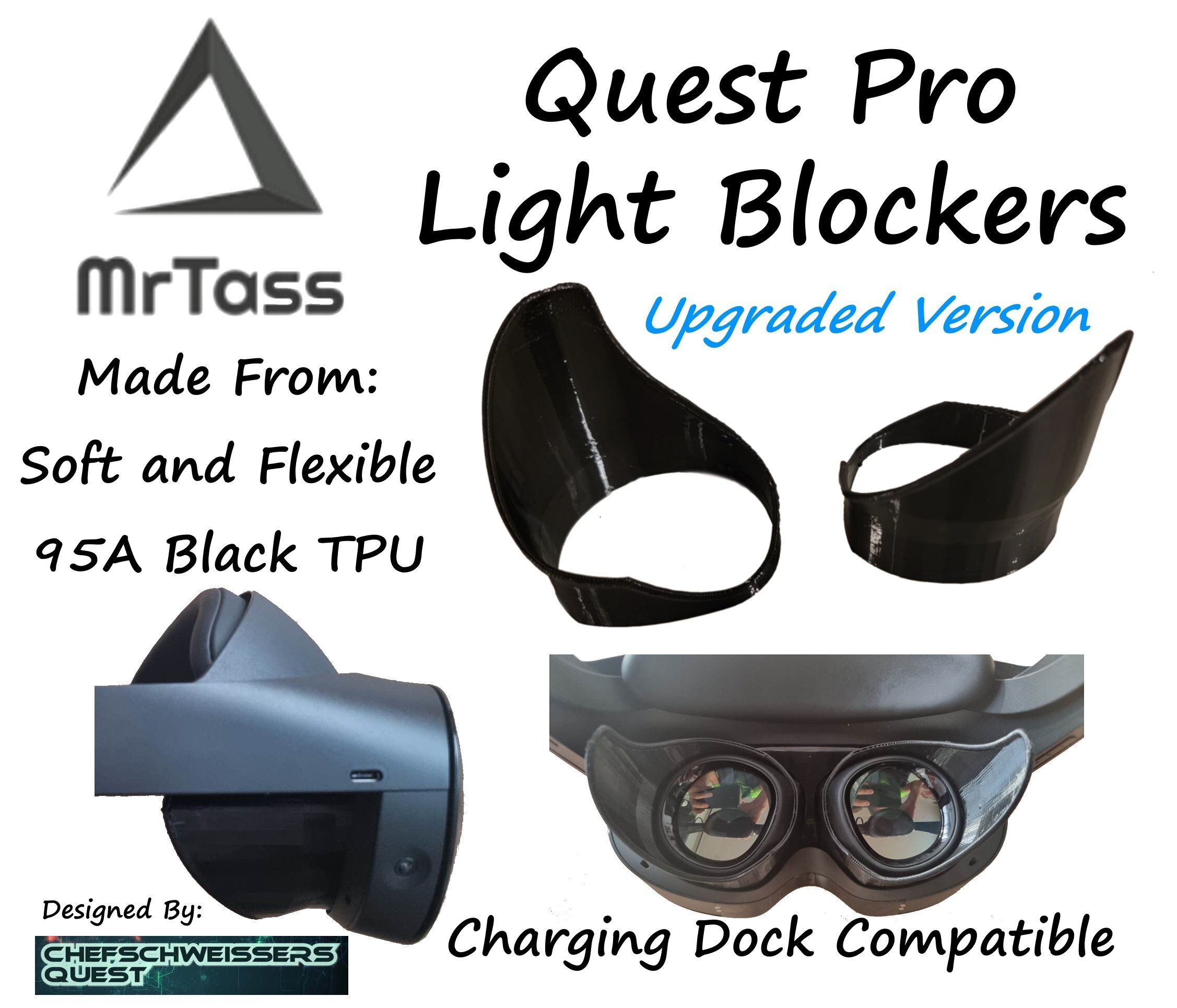 3D printed Meta Quest Pro TPU Lightblocker・Cults