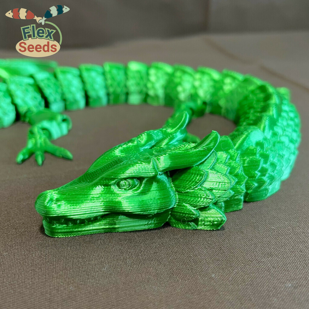🐉 Flexi Leaf Dragon(Print-in-place)・Free STL File for 3D printing・Cults